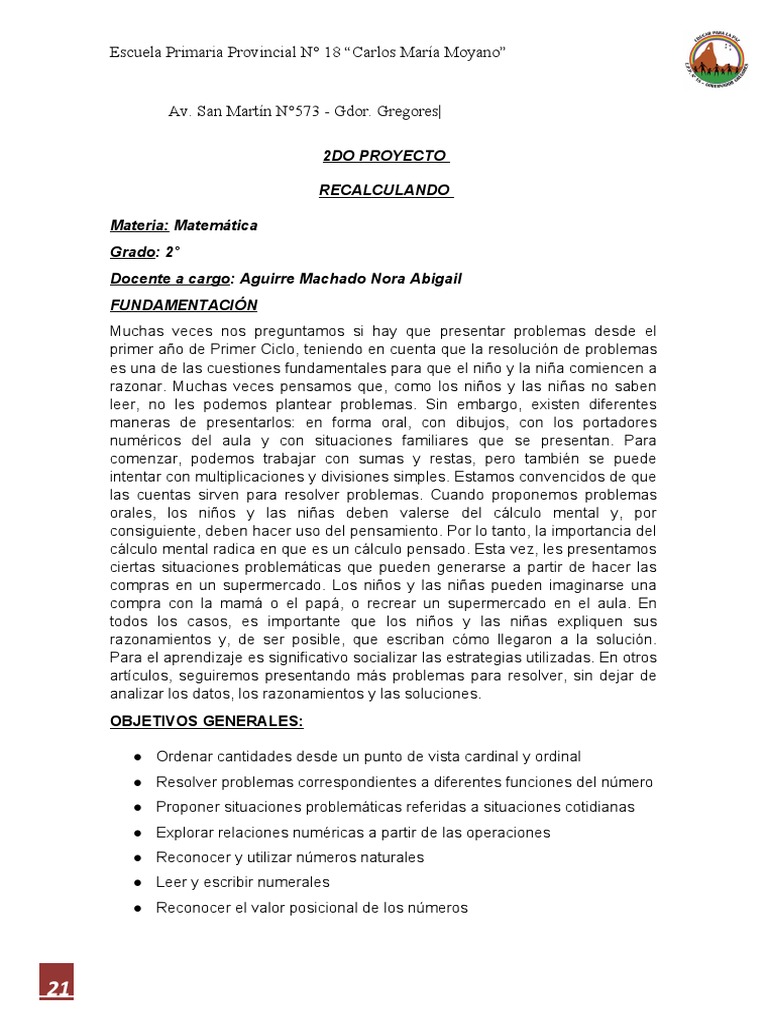 3 Grado Proyecto 2 | PDF | Educación primaria | Cognición