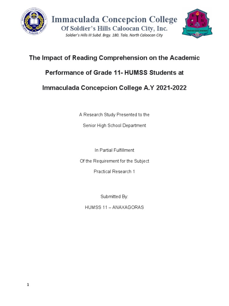 Impact of Reading Comprehension To The Academic Performance of Grade 11 HUMSS Students of ...