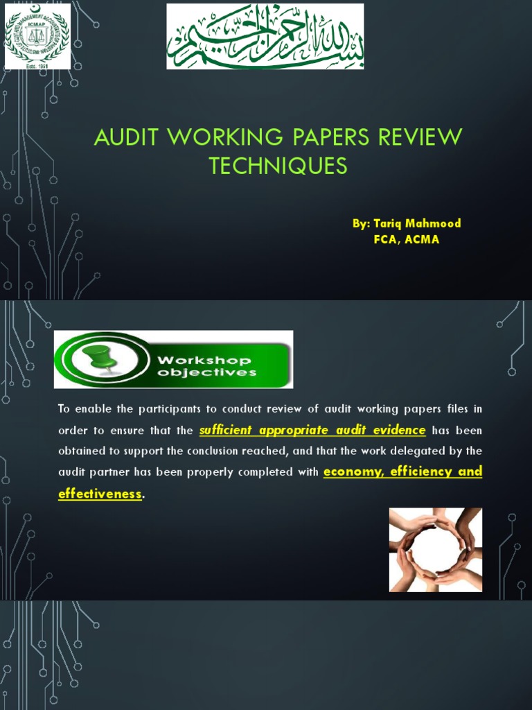 WRK Audit Working Papers Review Techniques 2 | PDF | Financial Audit ...
