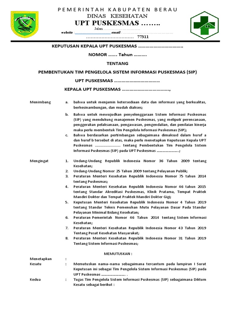 SK Tim SIP (Contoh) | PDF