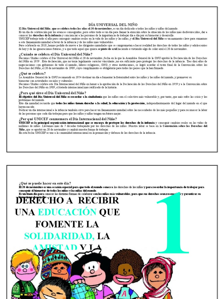 Derechos Del Niño | PDF | Derechos de los niños | Unicef