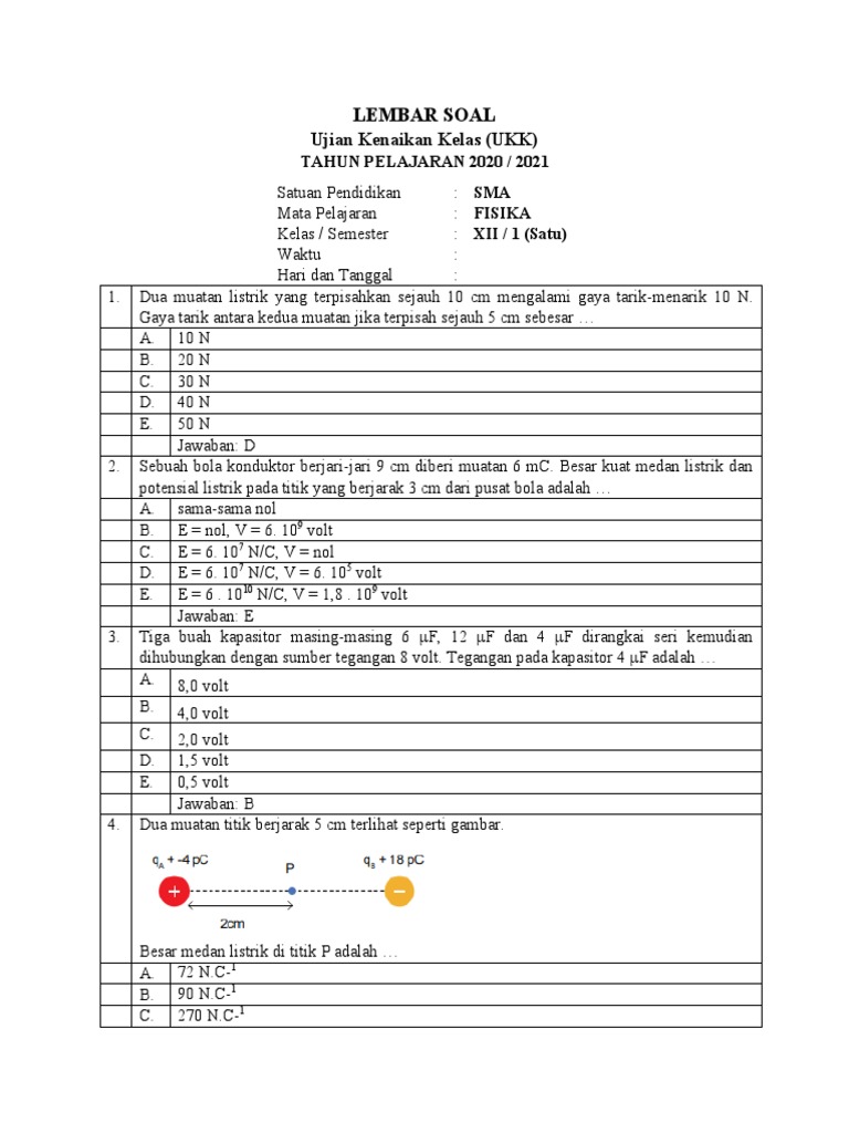 Soal Ukk Fisika Kelas 12 | PDF | Metode & Bahan Ajar | Sains & Matematika Soal Ukk Fisika Kelas 12 | PDF | Metode & Bahan Ajar | Sains & Matematika
