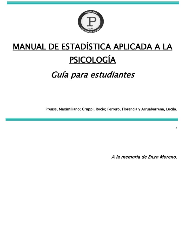 Manual de Estadística Aplicada A La Psicología | PDF | Estadísticas | Spss