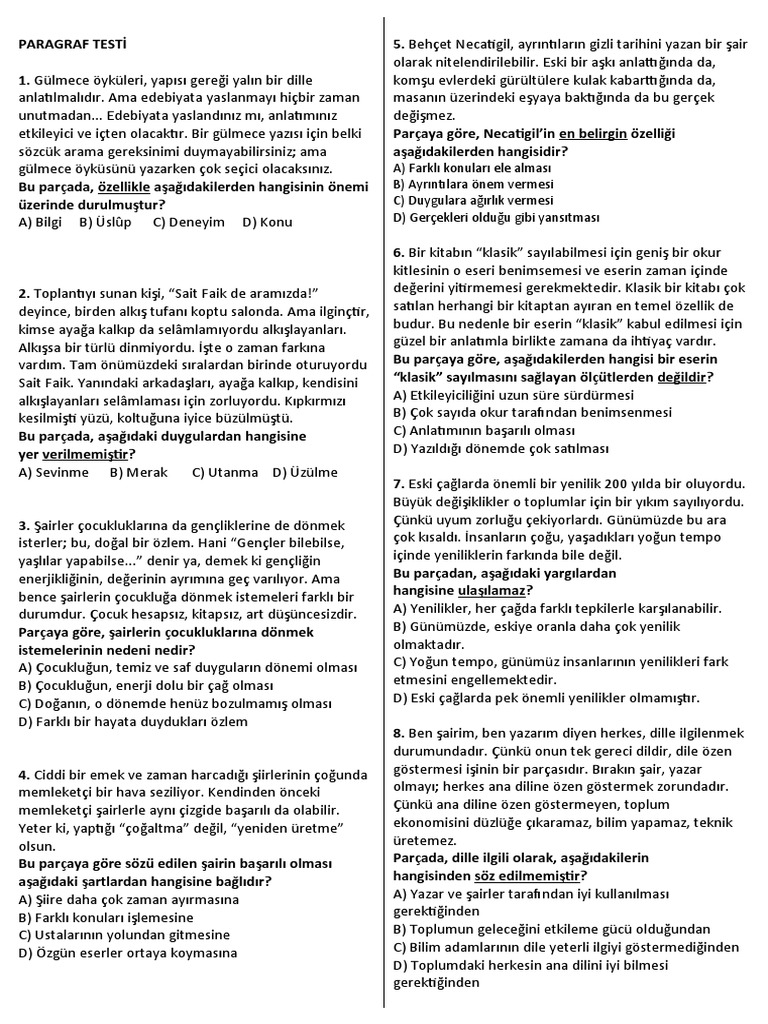 Paragraf 50 Soru | PDF