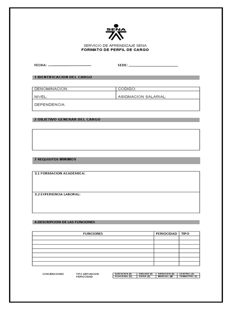 Formato Descripcion Del Cargo | PDF