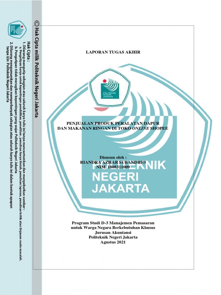 Tugas Akhir Riandra Azhar Subandrio - Judul Pendahuluan Dan Penutup | PDF