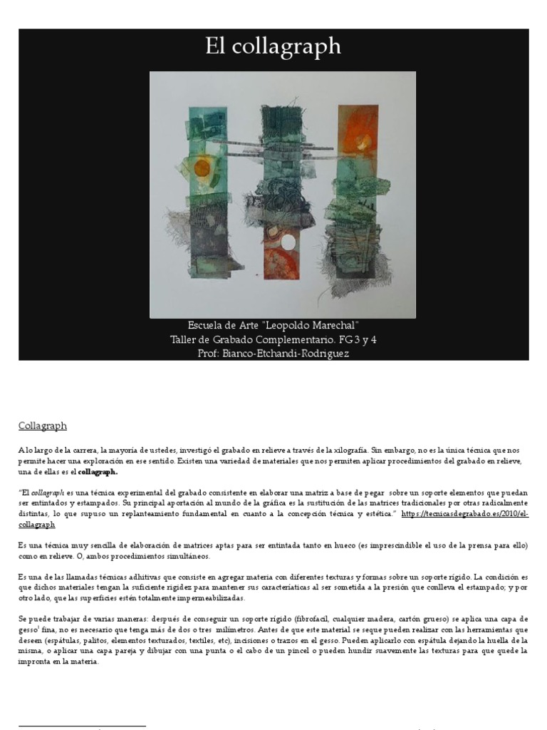 Collagraph para Tercero | PDF | Grabado