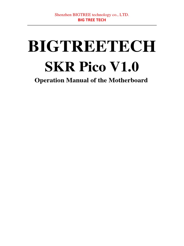 BTT SKR Pico V1.0 Instruction Manual | PDF | Usb | Raspberry Pi
