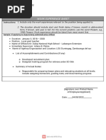 PDS-Work Experience Sheet | PDF | Finance & Money Management