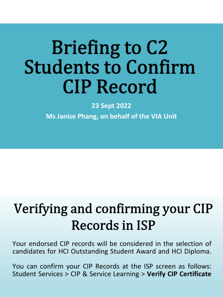 2022 CIP Records Confirmation Briefing | PDF | Computing