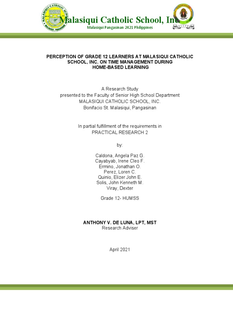 Group 4 Scholastica Final Output | PDF | Time Management | Professional Skills