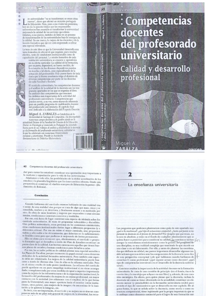 Zabalza, M. Competencias Docentes Del Profesorado Universitario ...