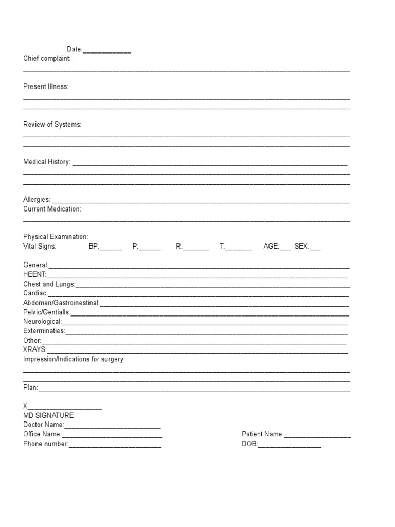 H&P FORM | PDF | Causes Of Death | Health Sciences