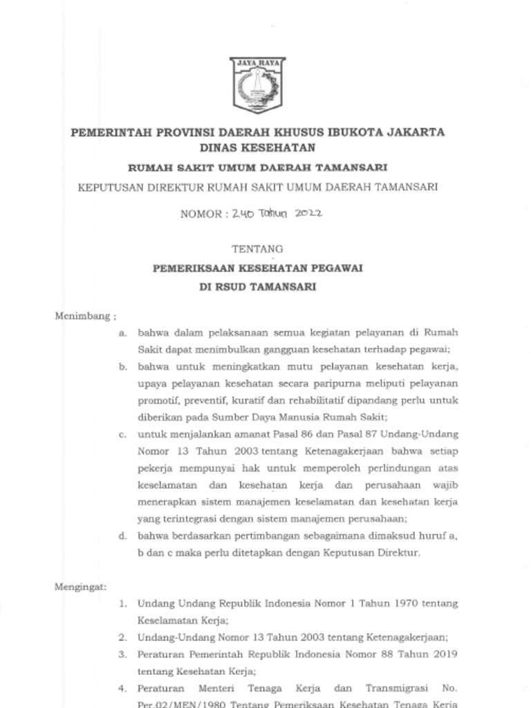 SK Tentang MCU | PDF