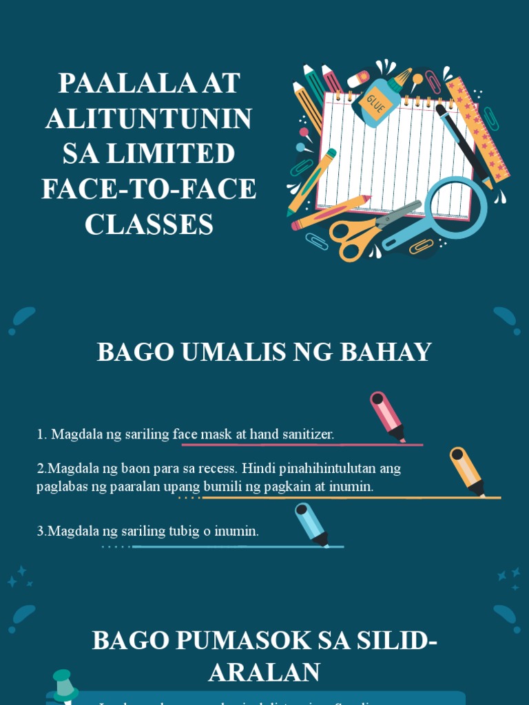 Paalala at Alituntunin Sa Limited Face To Face Classes | PDF