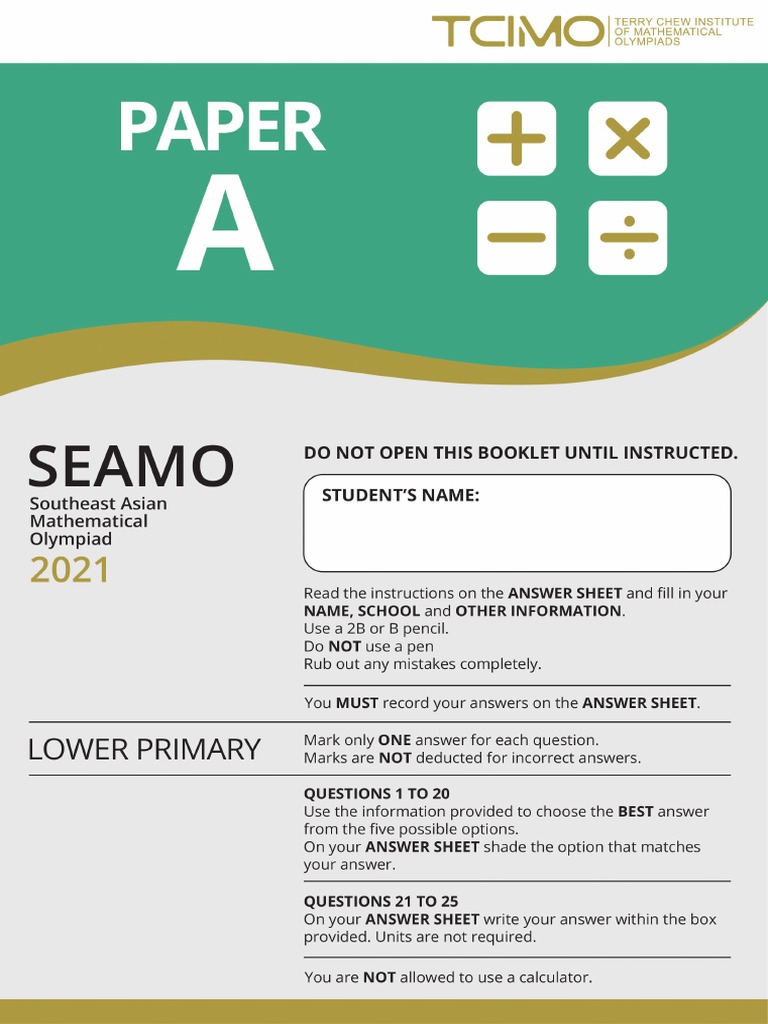 Seamo Paper - A - 2021 | PDF | Elementary Geometry | Geometry