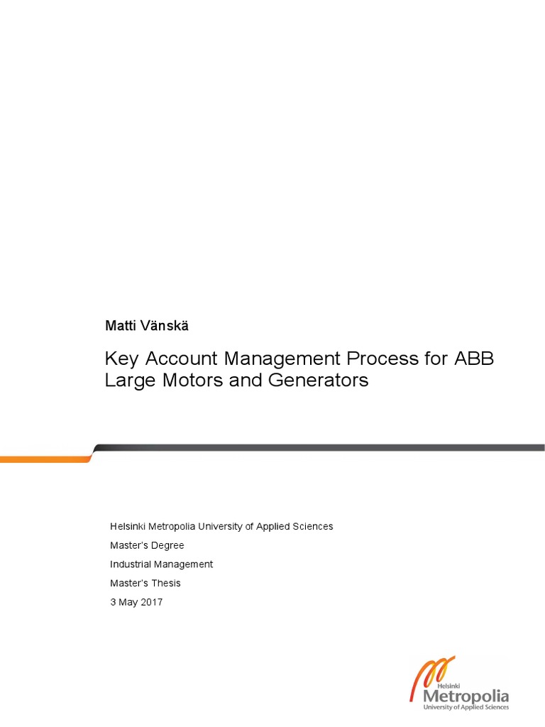Developing a Strategic Key Account Management Process for ABB Large ...