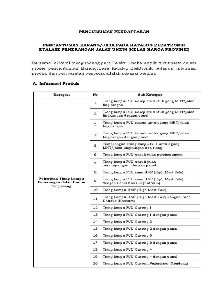 Contoh Dokumen Pengadaan | PDF