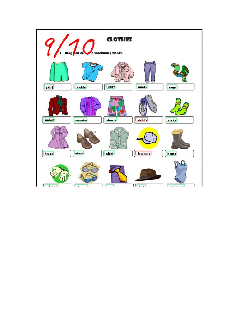 Clothes vocabulary | PDF