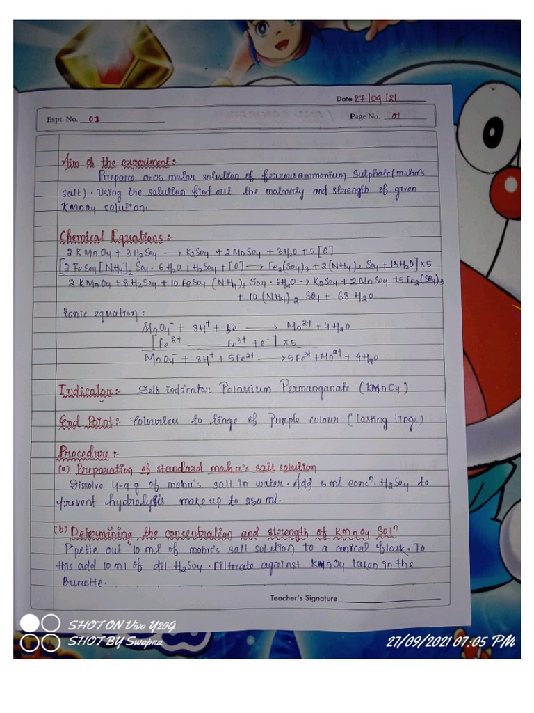 Chemistry Experiment 1 | PDF