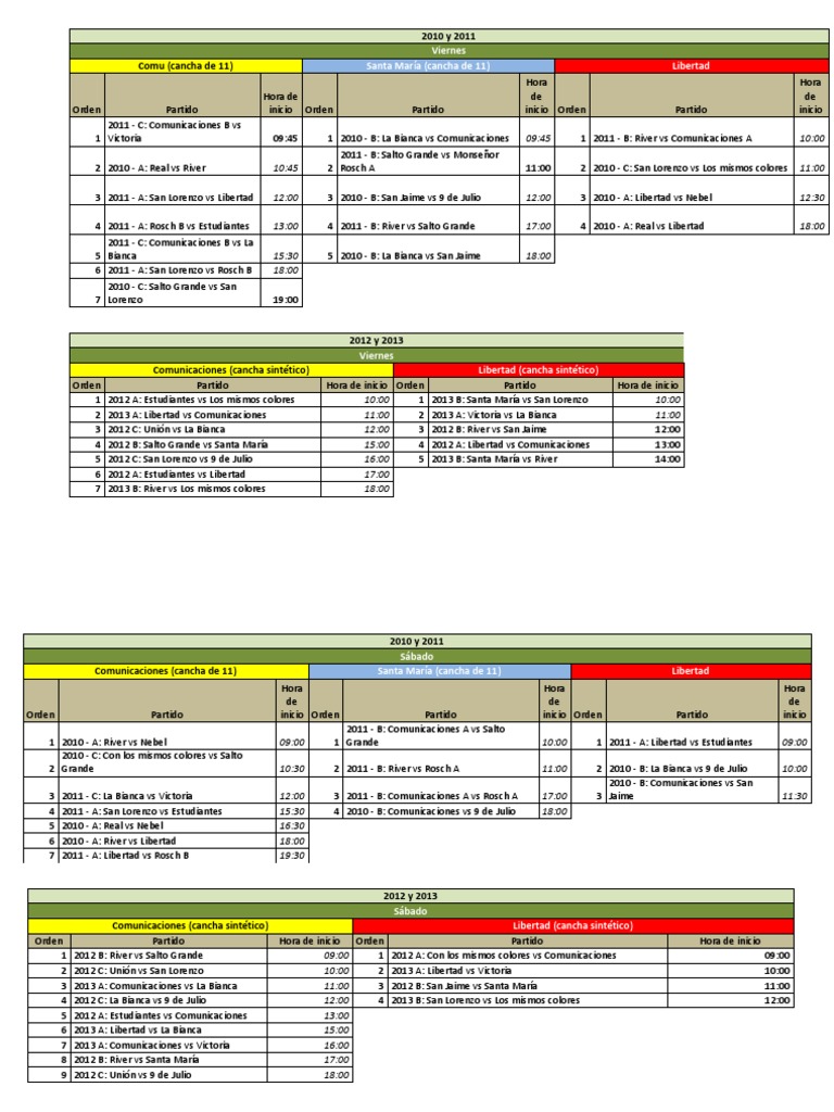 Fixture Completo Tentativo | PDF | Asociación de clubes de fútbol ...
