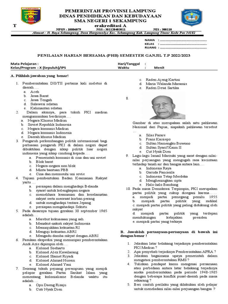 PHB Sejarah Indonesia Xii | PDF