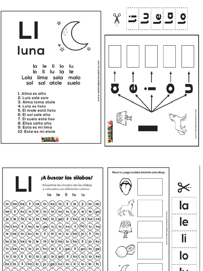 Cuadernillo L L y Sílabas | PDF