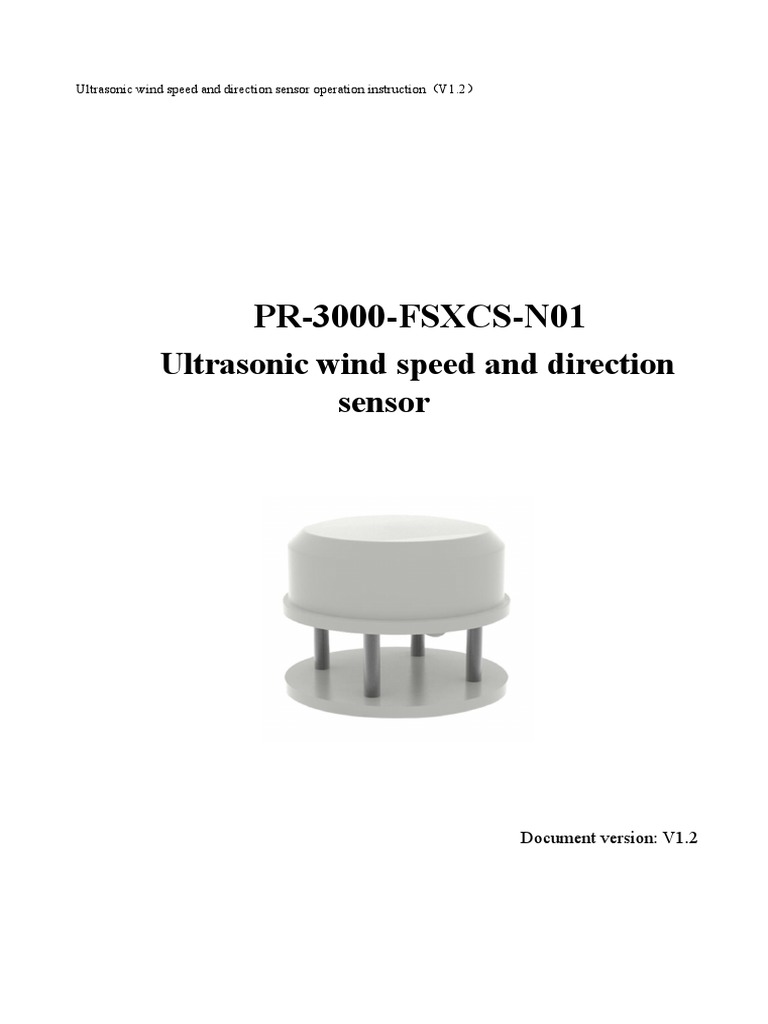 Ultrasonic Wind Speed and Direction Sensor | PDF | Sensor | Ultrasound