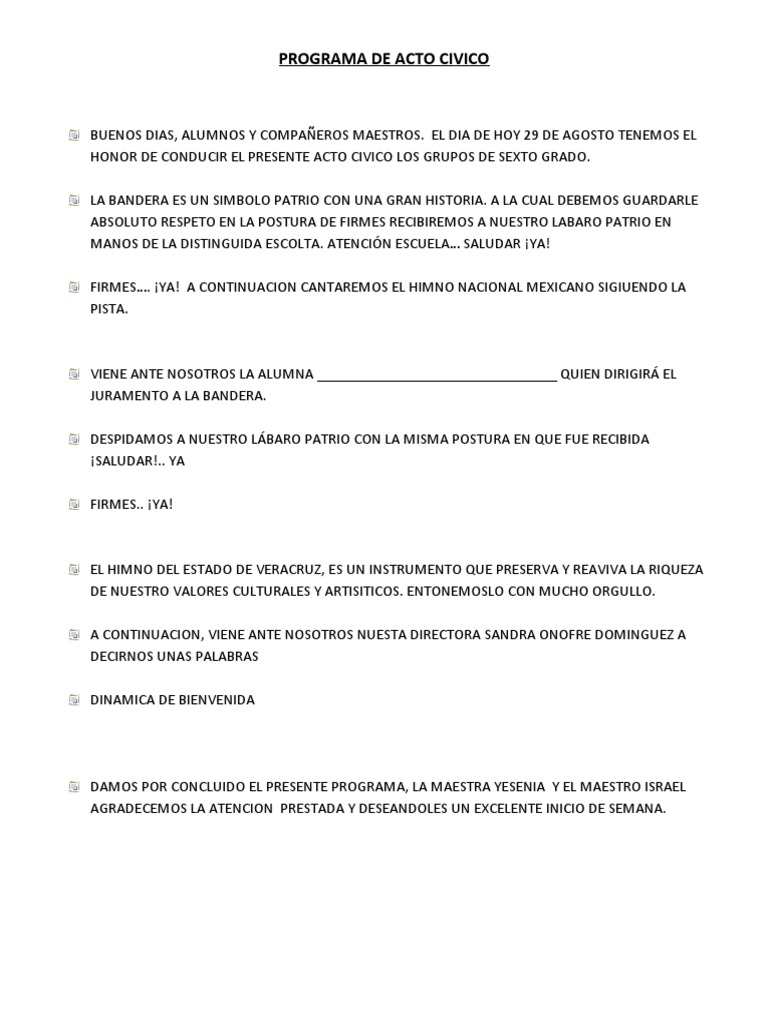 Programa Acto Civico | PDF