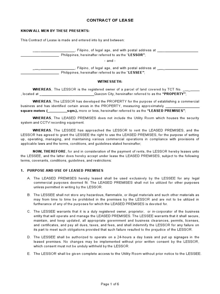 Commercial Lease Agreement Template | PDF | Law