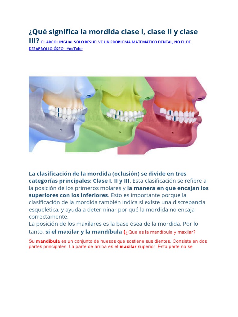 Clase de Mordida | PDF | Ortodoncia | Medicina CLINICA