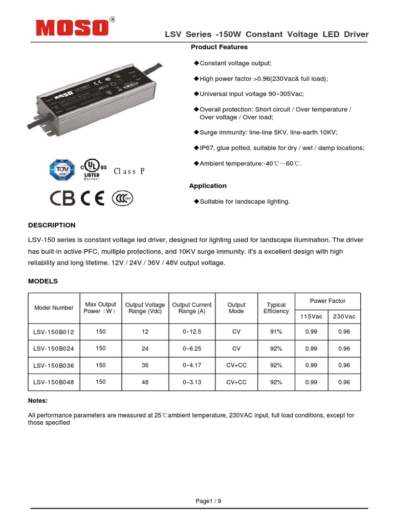 MOSO Driver 24V 150W | PDF | Power Supply | Electrical Engineering