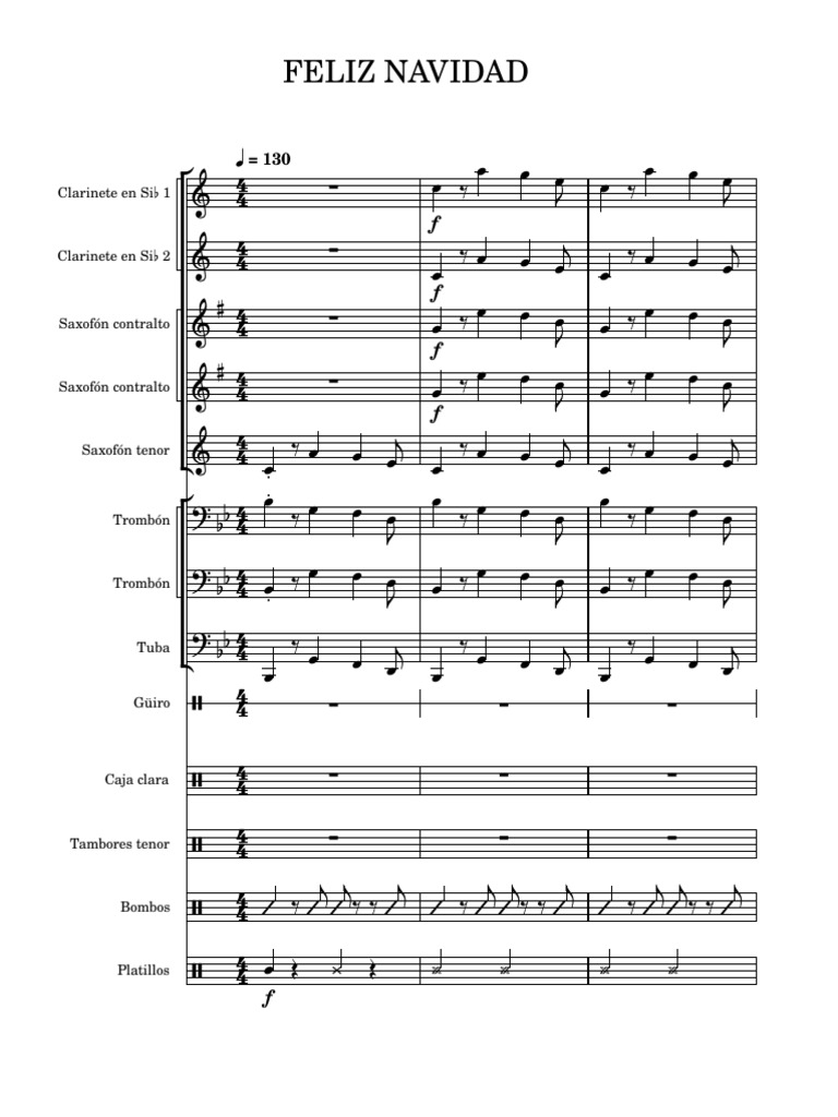 Feliz Navidad PARTITURA | PDF