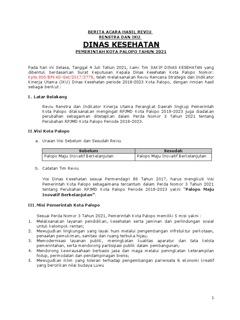 Template Sakip 1 | PDF