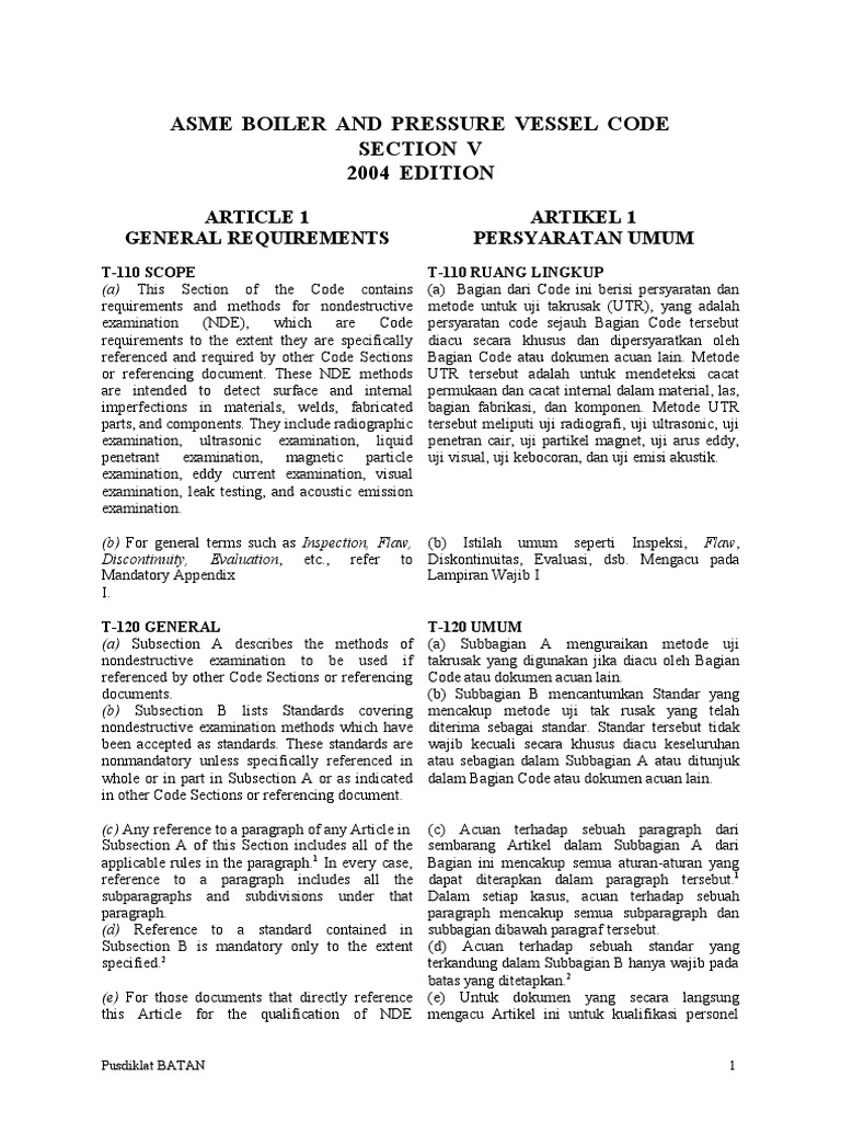 ASME V Inggris Indonesia | PDF