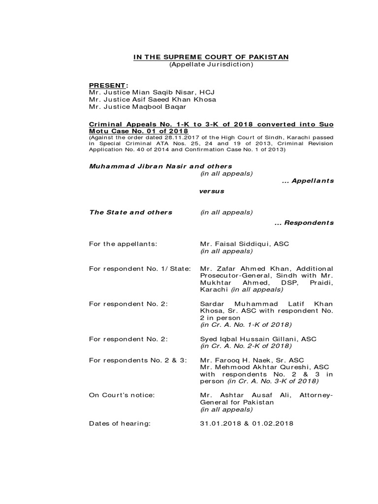 Jibran Nasir Case Judgement 02 | PDF | High Court Of Australia ...
