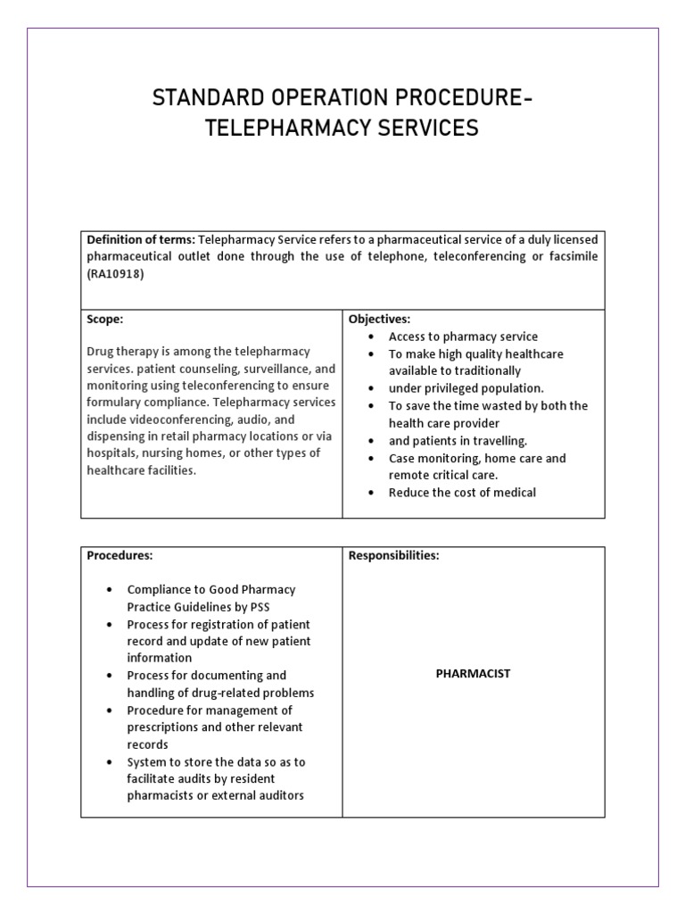 Standard Operation Procedure | PDF