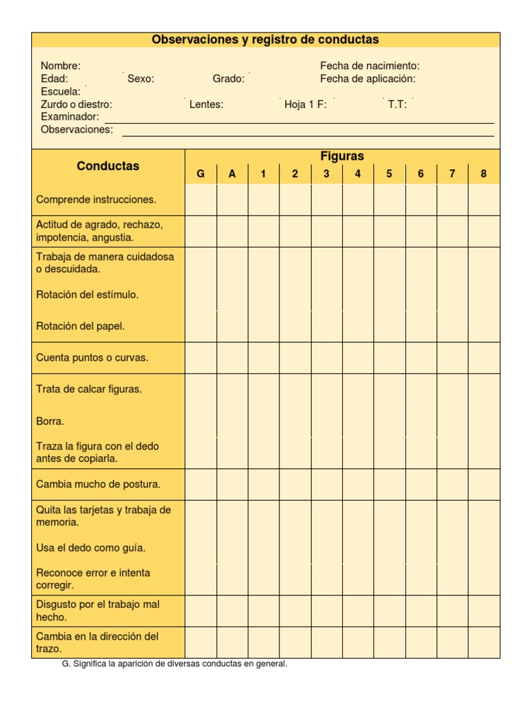 Registro de Conductas y Observaciones | PDF