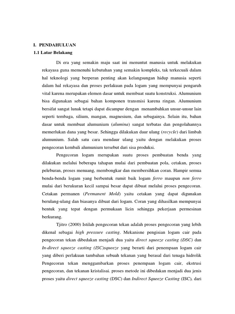 Makalah Metode Pengecoran | PDF