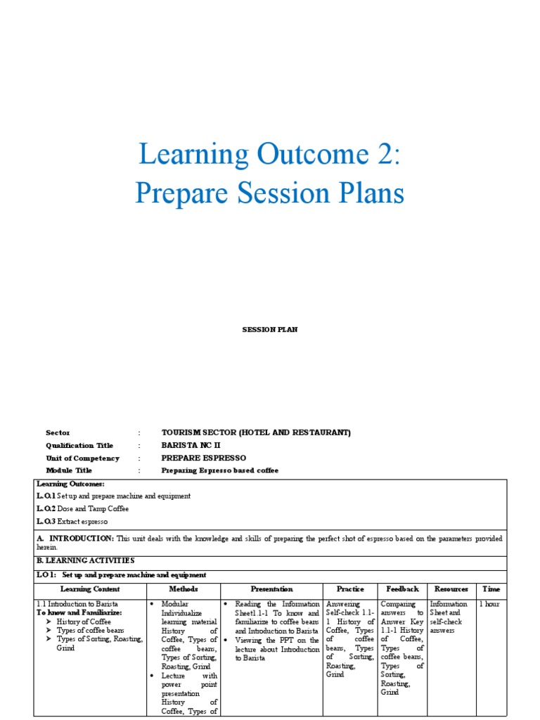 Session Plan Template | PDF