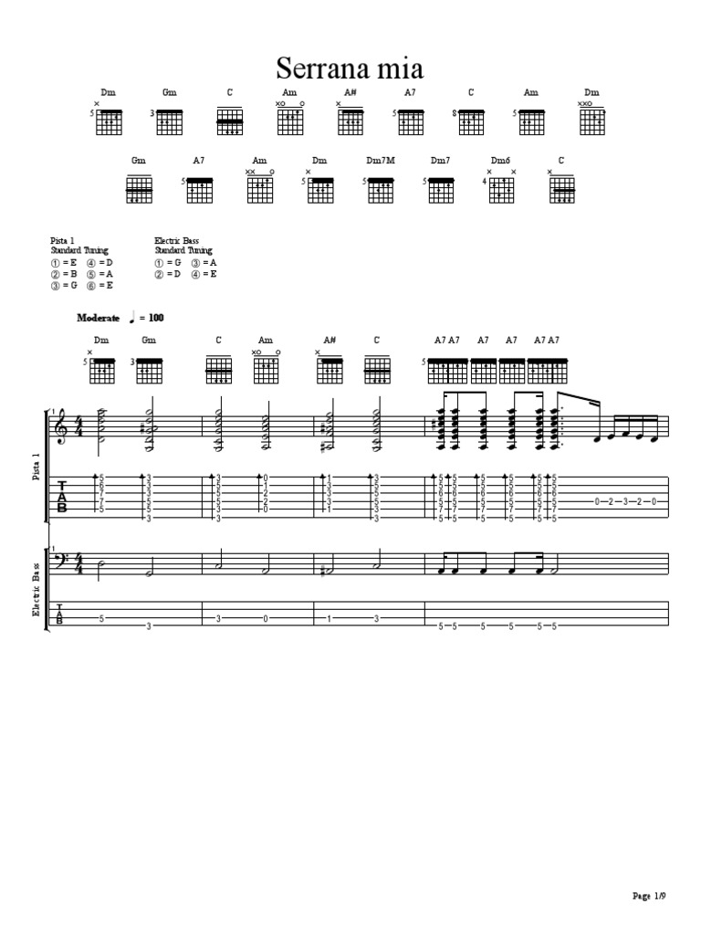 Serrana Mia (Bajo y Melodia) | PDF