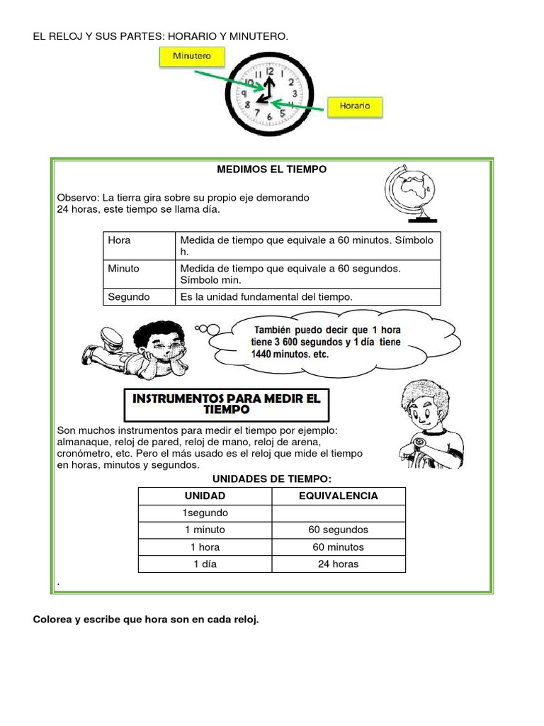 El Reloj y Sus Partes | PDF