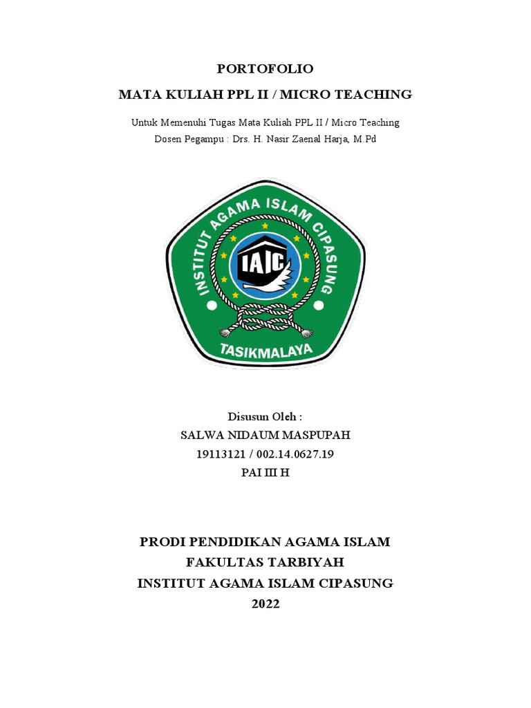 Portofolio Mata Kuliah PPL Ii (Salwa) | PDF