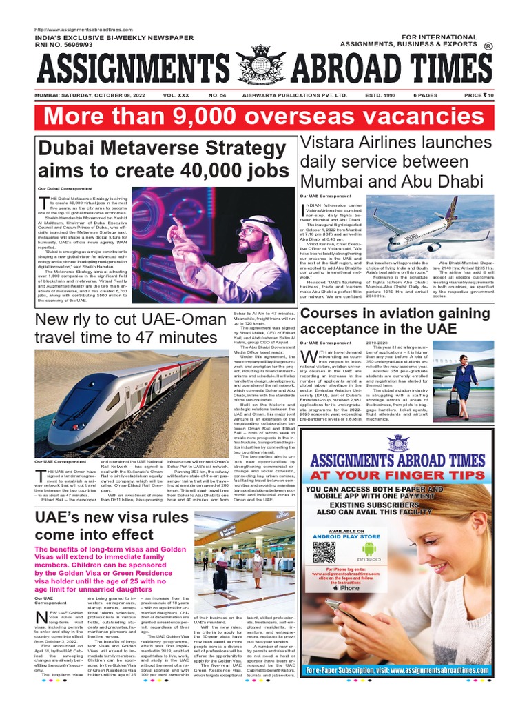 Overseas Assignment 8 Oct 2022 | PDF | United Arab Emirates | Dubai