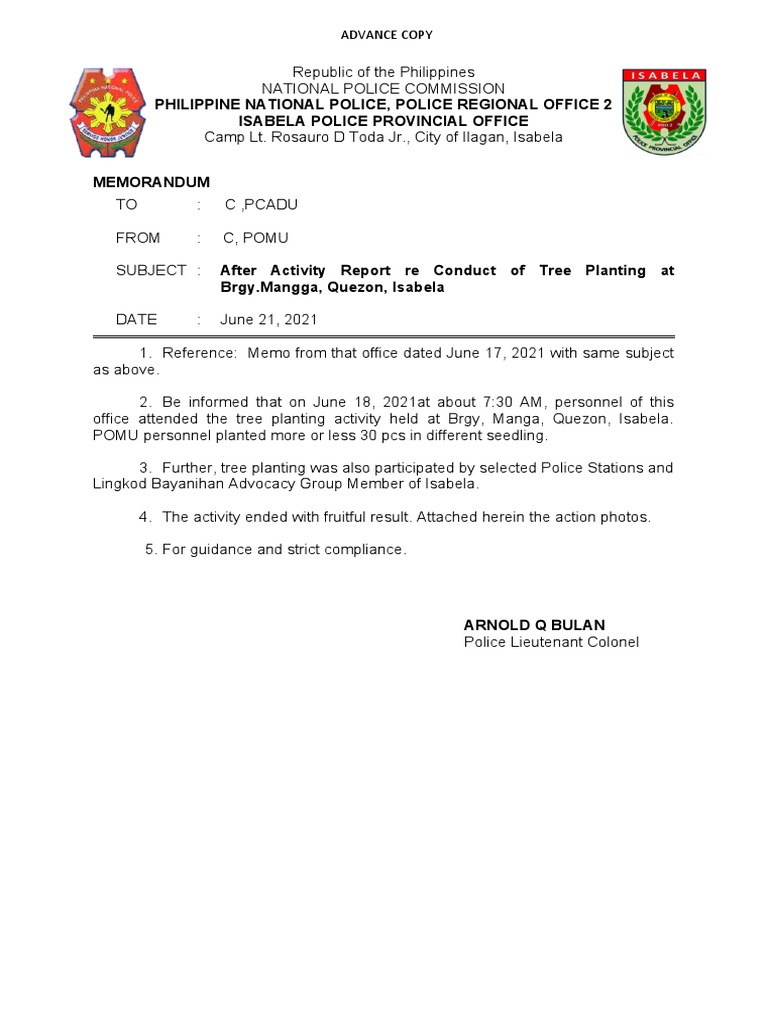 Tree Planting Activity Report | PDF