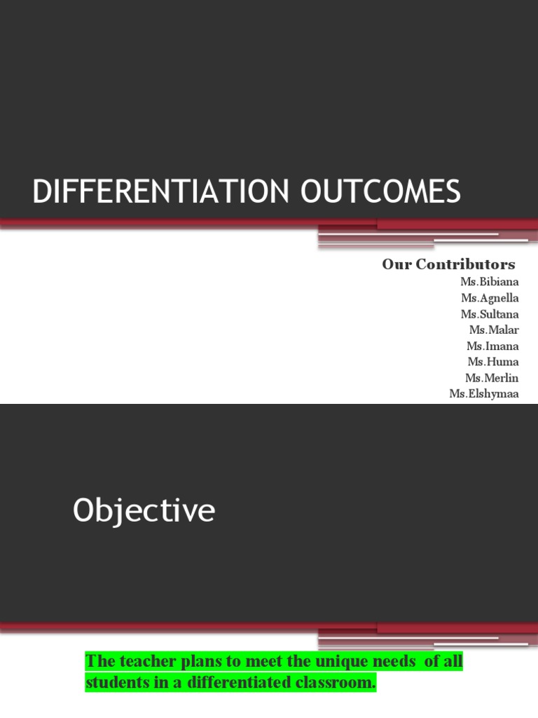 Differentiation Outcomes 2017 | PDF | Neuroscience | Cognitive Psychology