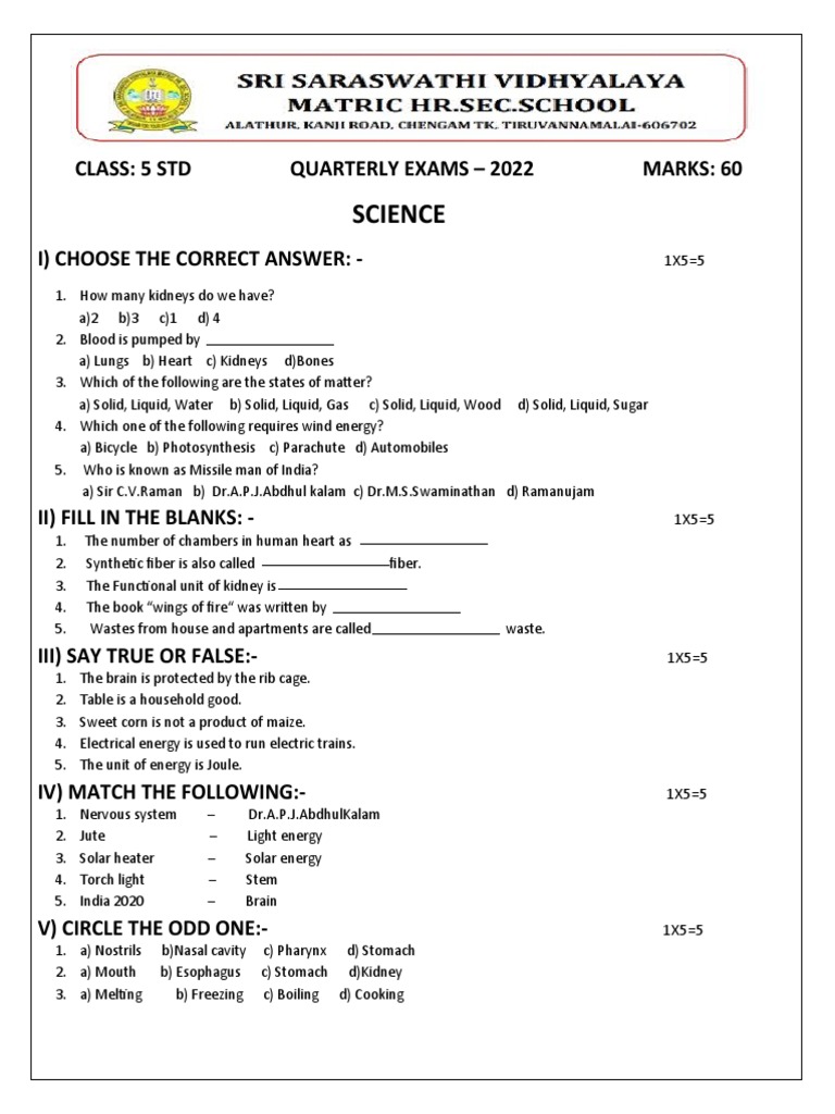understanding-the-human-body-an-analysis-of-a-science-quarterly-exam