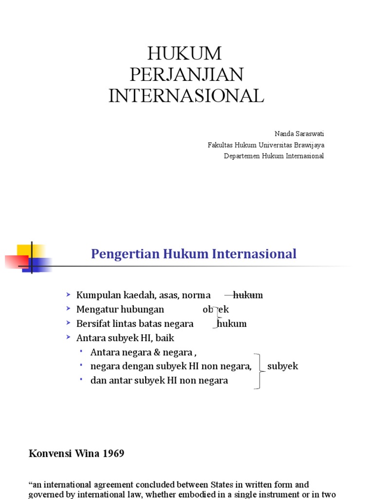 Hukum Perjanjian Internasional | PDF