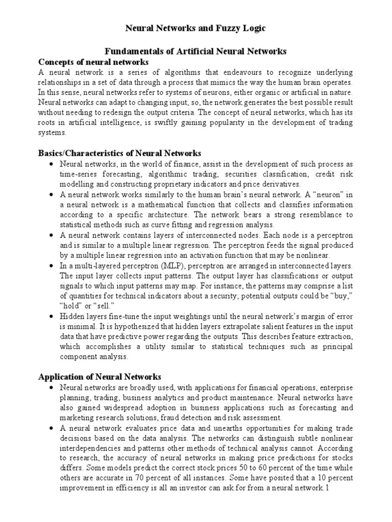 Neural Networks for Finance | PDF | Artificial Neural Network ...