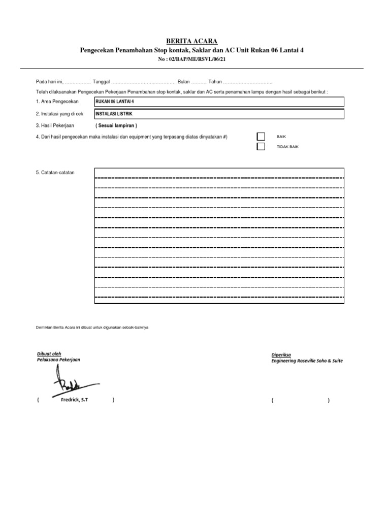 Laporan Pengecekan Instalasi Listrik | PDF | Griya & Taman | Komputer